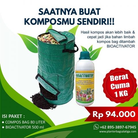 Compost Bag 80 Liter & Bio Activator | Tas Komposter Easy Grow